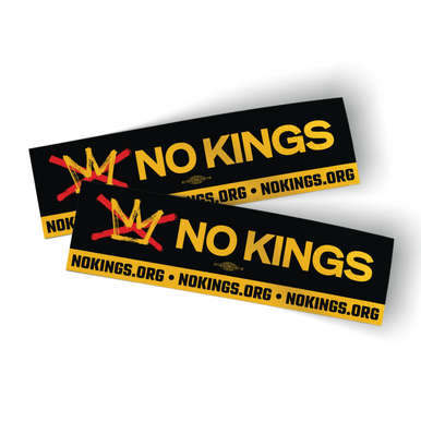 No Kings - Black (7" x 2" Vinyl Sticker -- Pack of Two!) - Indivisible ...