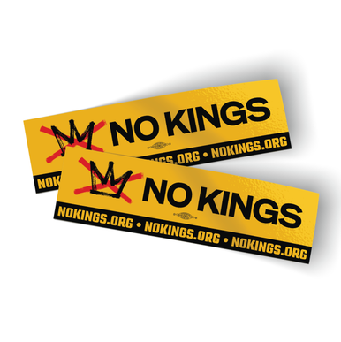No Kings - Gold (7" x 2" Vinyl Sticker -- Pack of Two!) - Indivisible ...
