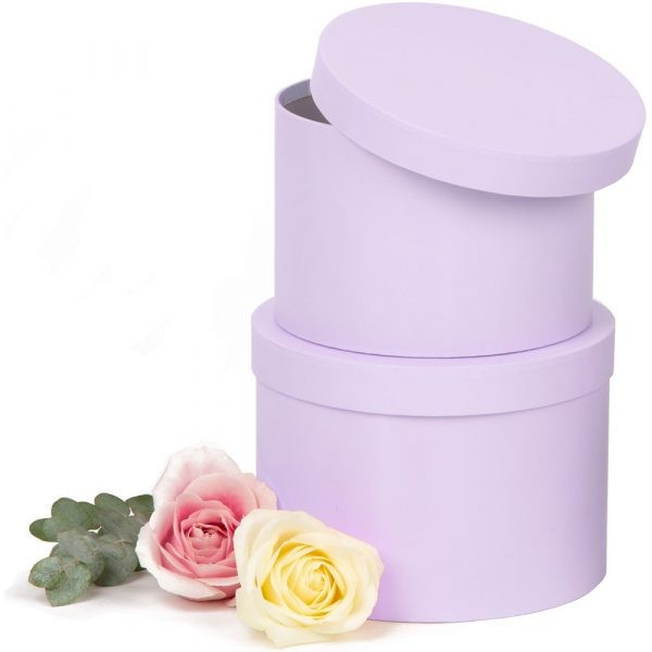 Set of 2 Hat Boxes - Lilac - Whittingtons