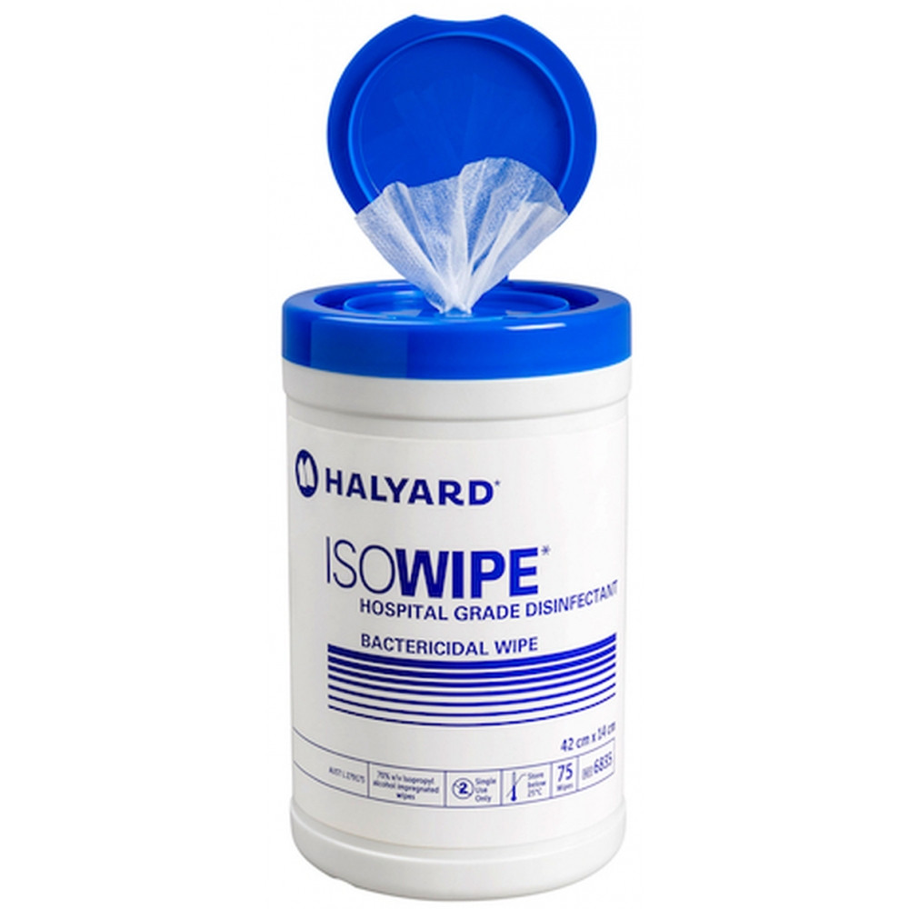 KIMBERLY-CLARK / HALYARD 6835 ISO ANTIBACTERIAL WIPES Tub 75 ...