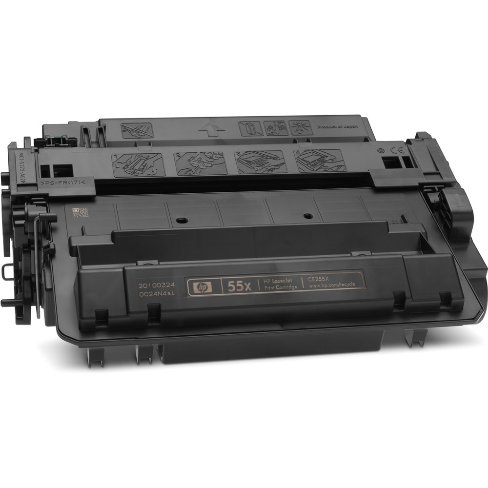 HP 55X BLACK ORIGINAL HIGH YIELD LASERJET TONER CARTRIDGE 12K (CE255X ...