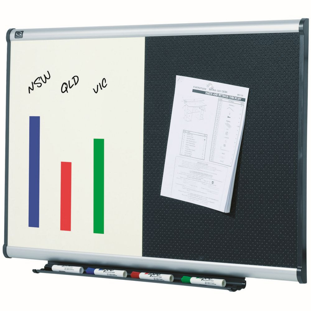 QUARTET PRESTIGE COMBO BOARD Bulletin Whiteboard 900x600mm - Melbourne ...