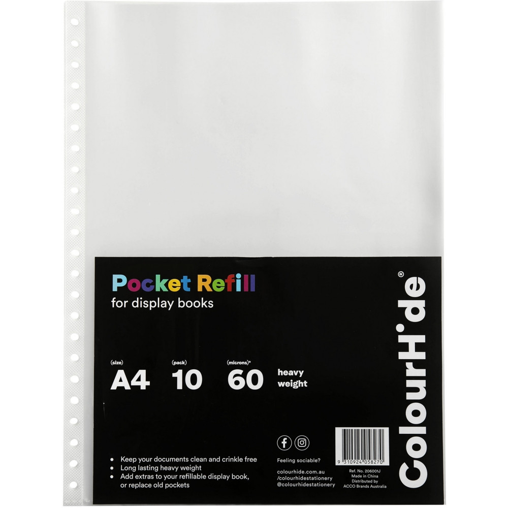 COLOURHIDE DISPLAY BOOK REFILLS REFILL SHEETS 10PK - Melbourne Office ...
