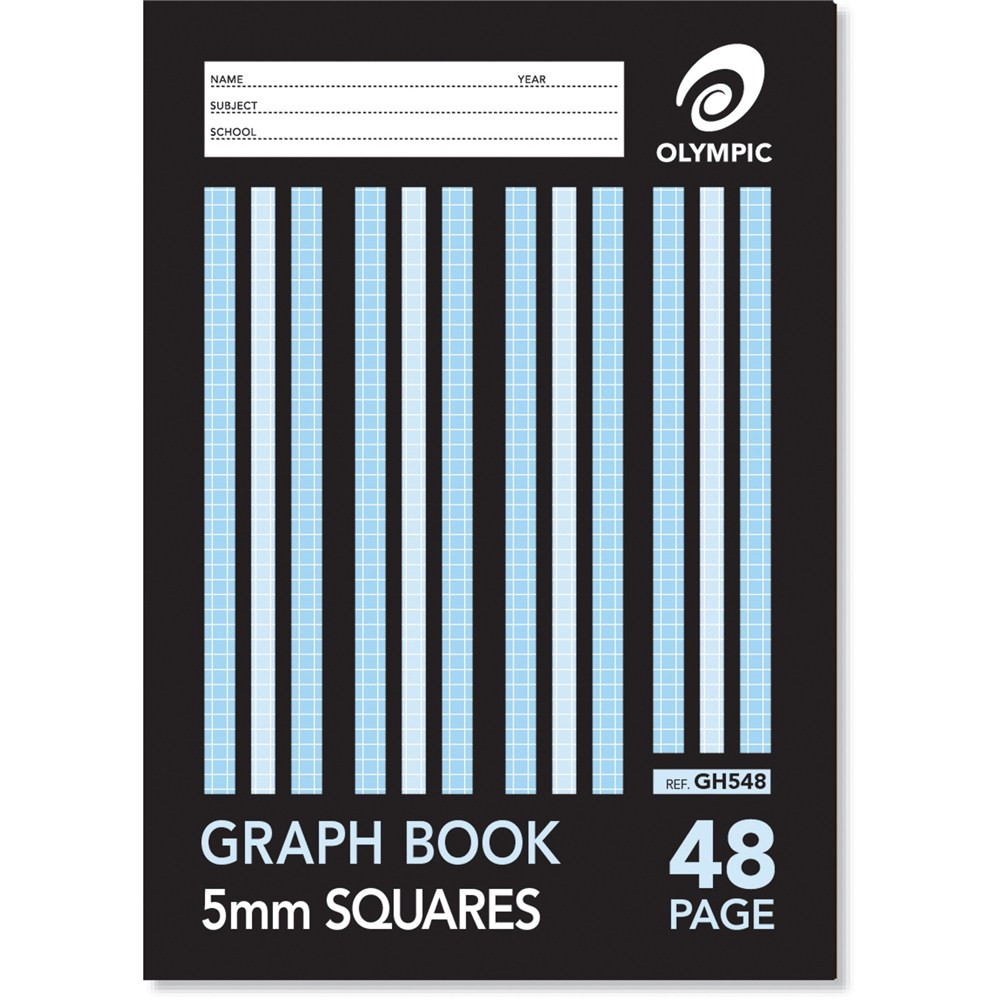 Olympic Graph Book GH548 A4 48 Page 5mm Graph Ruled (140837 ...