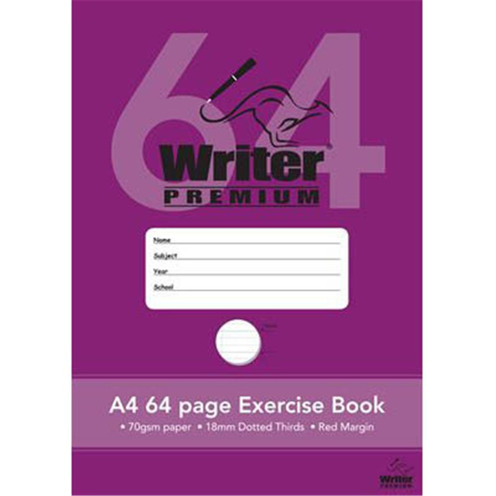 Writer Premium Exercise Book A4 64 Pages 18mm Dotted Thirds Carton of ...
