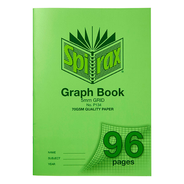 SPIRAX P134 GRID BOOK A4 5MM 96PG 70gsm - Melbourne Office Supplies