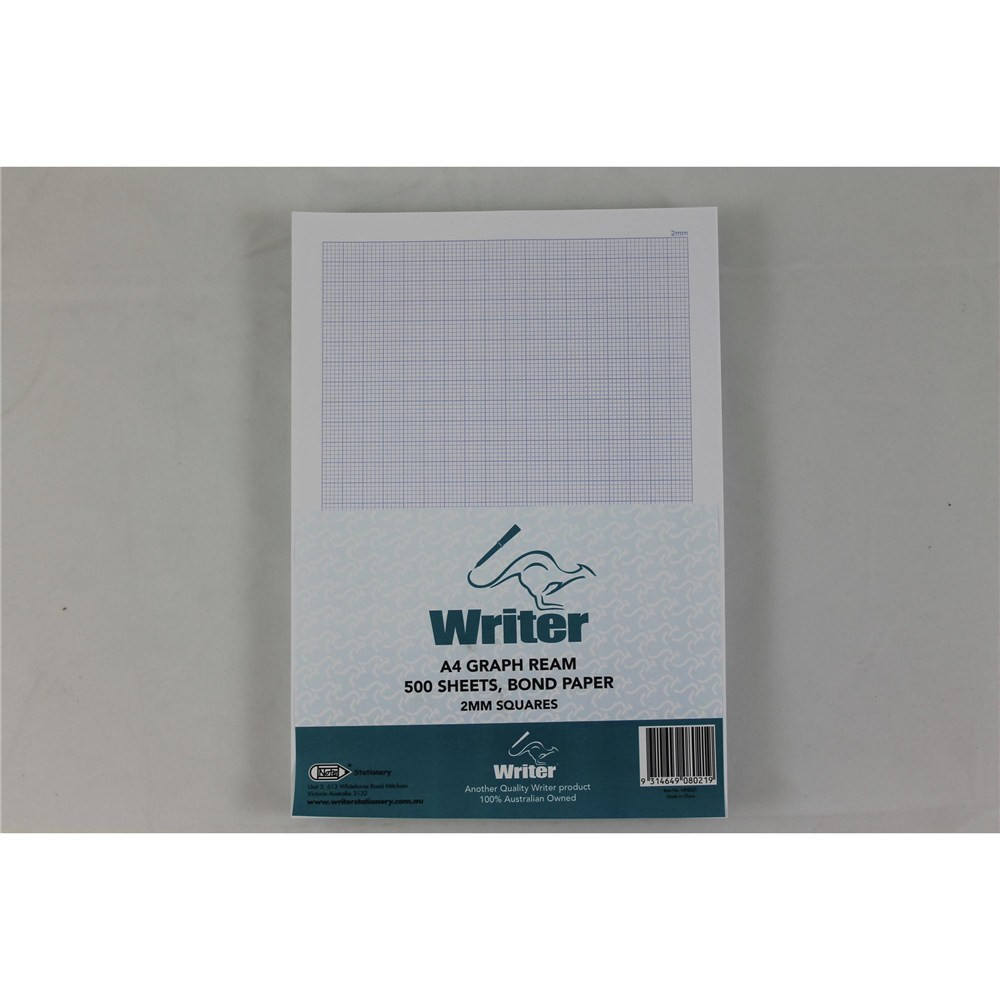 WRITER A4 EXAM PAPER 2mm Graph Portrait, Rm500 - Melbourne Office Supplies