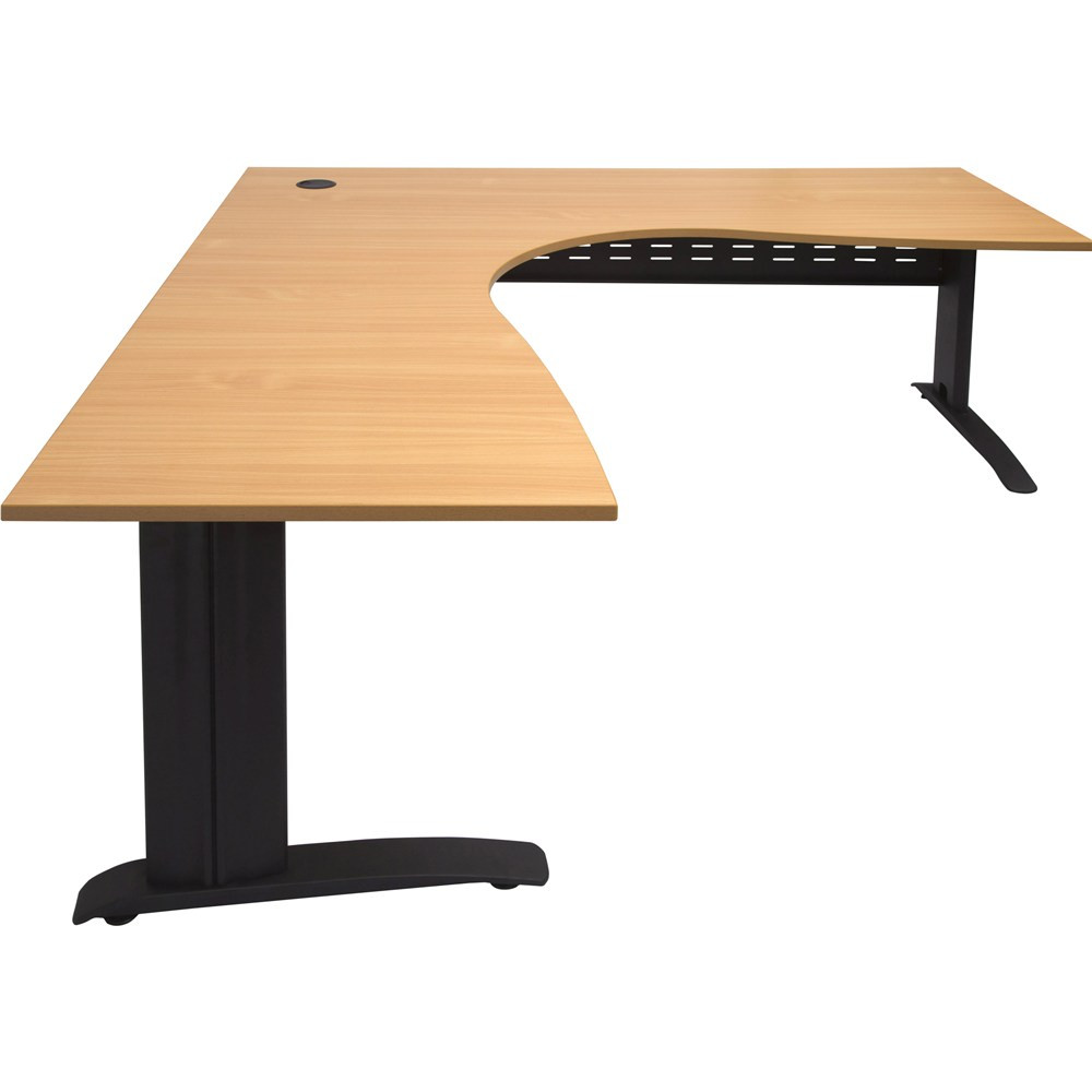 RAPID SPAN CORNER WORKSTATION W1500xD1500xH700mm Beech & Black ...