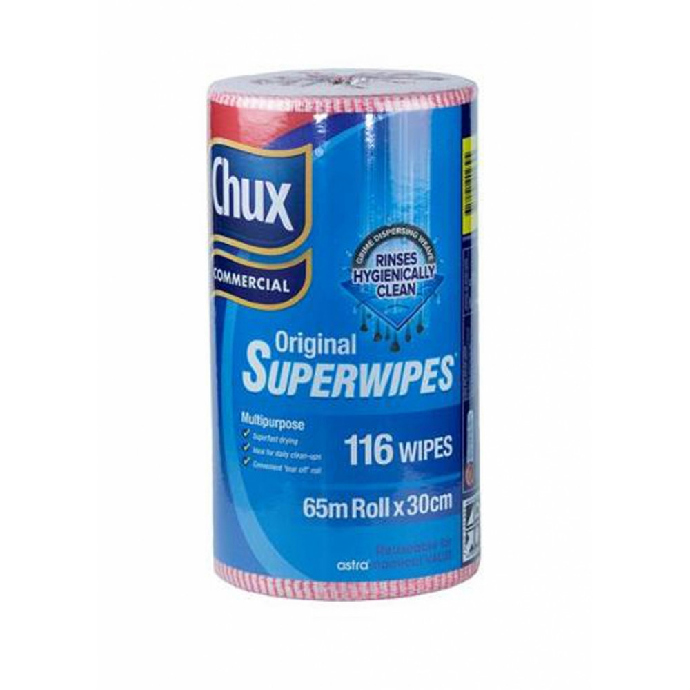 CHUX SUPERWIPES ECONOMY ROLL RED 30CM X 65CM 116S ROLL - Melbourne ...