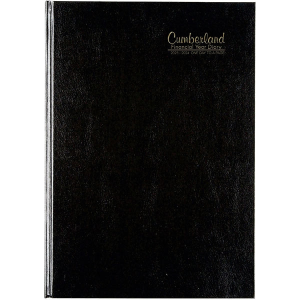 CUMBERLAND FINANCIAL YR DIARY Casebound A4 Day to Page Black (2026-2027 ...