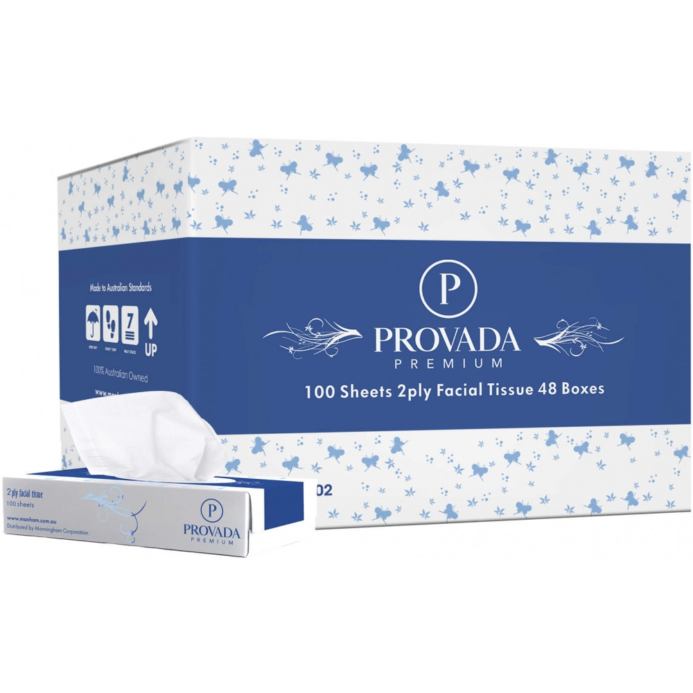 Provada Premium Facial Tissues 2 Ply 100 Sheets Carton of 48 ...