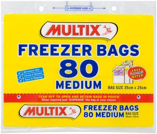 MULTIX TEAROFF MEDIUM FREEZER BAGS 80S (Carton of 20) - Melbourne ...