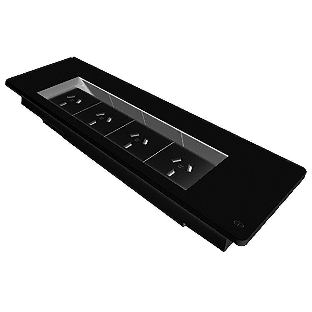 Rapidline Table Surface Mounted Flip Box 4 GPO Black - Melbourne Office ...