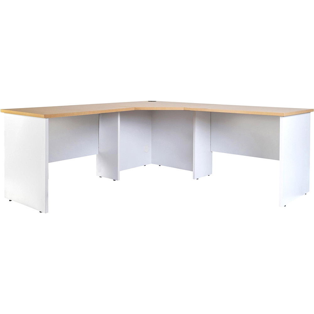 Logan Corner Workstation 1800/1800W x 600D x 730mmH White And Oak ...
