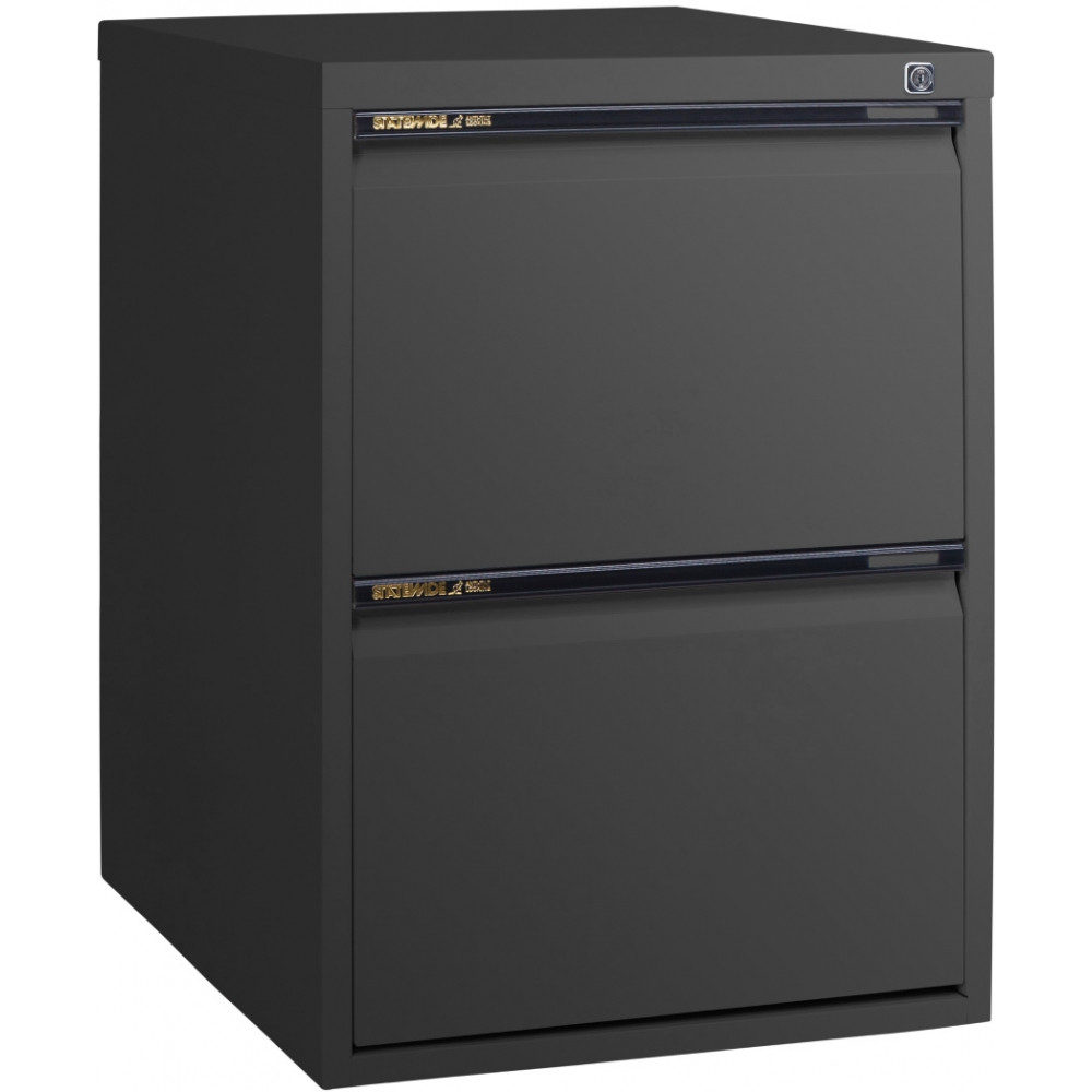 Statewide Vertical Filing Cabinet 2 Drawer H715 x W467 x D610mm Black ...