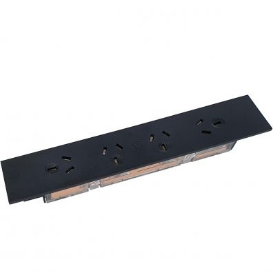 ELSAFE QIKFIT QUAD GPO POWER Outlet Black - Melbourne Office Supplies