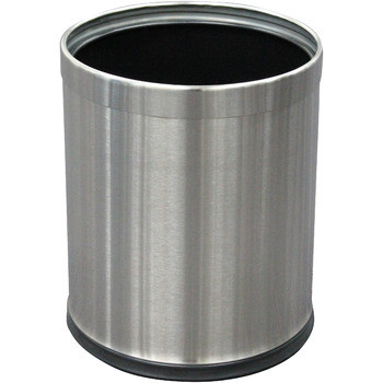 Compass Waste Bin 10Lt Round Brushed, Each - Melbourne Office Supplies