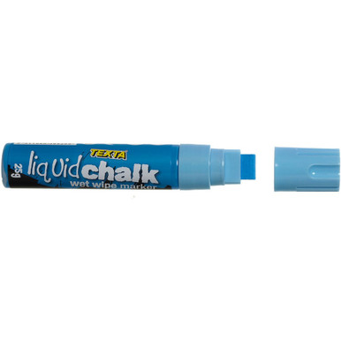 TEXTA JUMBO LIQUID CHALK Wet Wipe Chisel 15mm Nib Blue - Melbourne ...