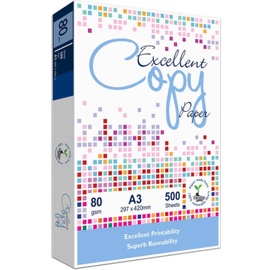 EXCELLENT A3 COPY PAPER 80gsm 160 CIE Whiteness (Pack of 500 ...