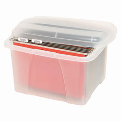 CRYSTALFILE PORTA BOX 32l Clear with files - Melbourne Office Supplies