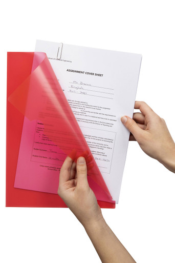 MARBIG LETTER FILES A4 Poly Red, Each - Melbourne Office Supplies