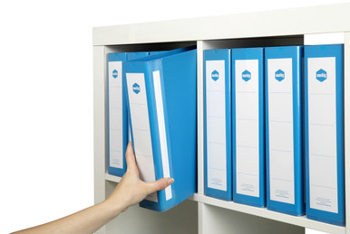 MARBIG ENVIRO DELUXE BINDERS Wide Cap A4 2D Ring 50mm Blue - Melbourne Office Supplies