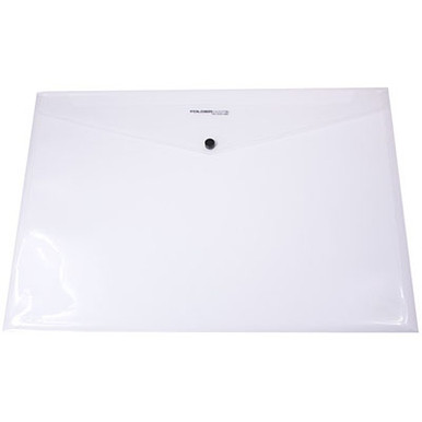 FOLDERMATE DOCUMENT WALLET POP GEAR PP A4 BUTTON CLOSURE CLEAR ...