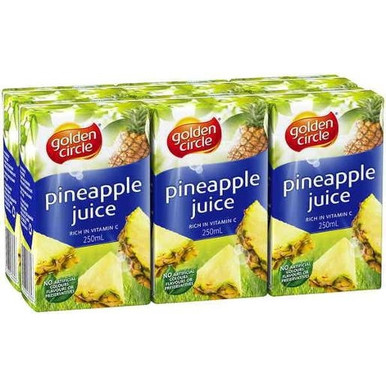 GOLDEN CIRCLE PINEAPPLE MANGO JUICE Pack of 6 x 250ml Juice Boxes ...