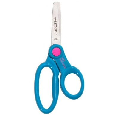 WESTCOTT 127MM (5") BLUNT BLUE ANTIMICROBIAL SCISSORS Ambidextrous Left ...