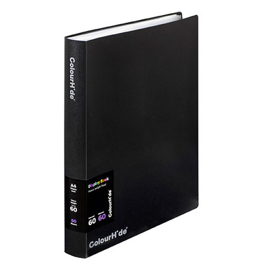 COLOURHIDE DISPLAY BOOK FIXED 60 SHEET Black - Melbourne Office Supplies