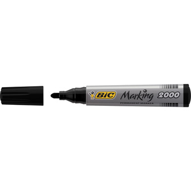 BIC MARKING 2000 MARKER Permanent Black Bullet Tip Box of 12 ...