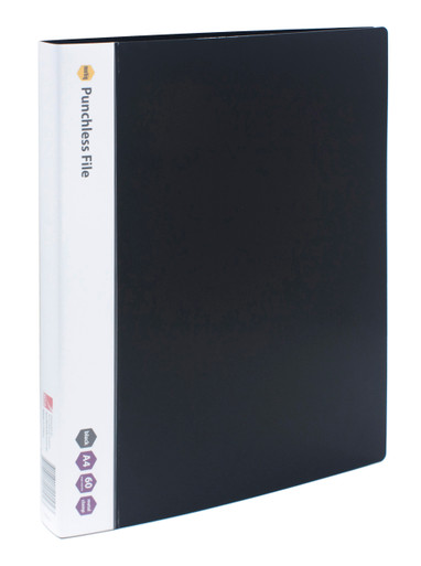 MARBIG PUNCHLESS FILE A4 Black - Melbourne Office Supplies