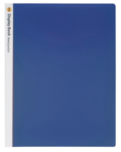 MARBIG A4 20 FIXED POCKET DISPLAY BOOK BLUE - Melbourne Office Supplies
