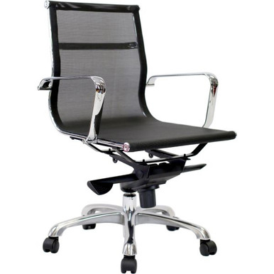 AERO MID-BACK MANAGER CHAIR W 590 x D 610 x H 930-990mm Black Mesh ...