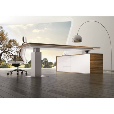 EVOLUTION DESK W 2280 x D 2100 x H 740-1200mm Natural Zebrano/White ...