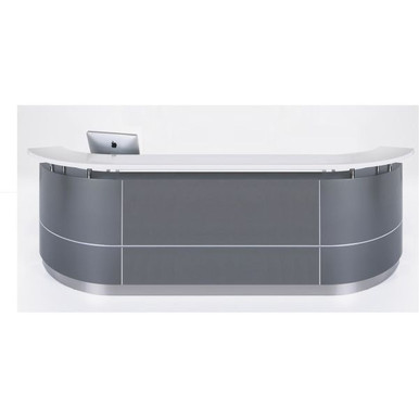 EXECUTIVE C-SHAPE COUNTER W 3700 x D 950 x H 1150mm Metallic Grey ...