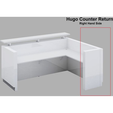 HUGO RECEPTION COUNTER RETURN W 900 x D 600 x H 1000mm White Right ...