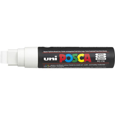 UNIBALL POSCA POSTER MARKER BROAD 15MM WHITE - Melbourne Office Supplies