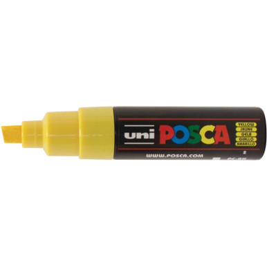 UNIBALL POSCA POSTER MARKER 8MM CHISEL FLUORO YELLOW - Melbourne Office ...