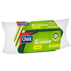 CHUX SCOURER SPONGE 3PK (GREEN AND YELLOW) - Melbourne Office Supplies