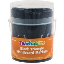 TEACHABLES TRIANGULAR WHITEBOARD MARKERS TUB OF 48 BLACK - Melbourne ...