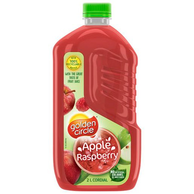 GOLDEN CIRCLE APPLE RASPBERRY CORDIAL 2L - Melbourne Office Supplies