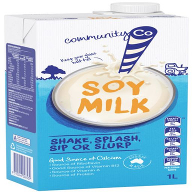 COMMUNITY CO SOY MILK 1L (Carton of 8) - Melbourne Office Supplies