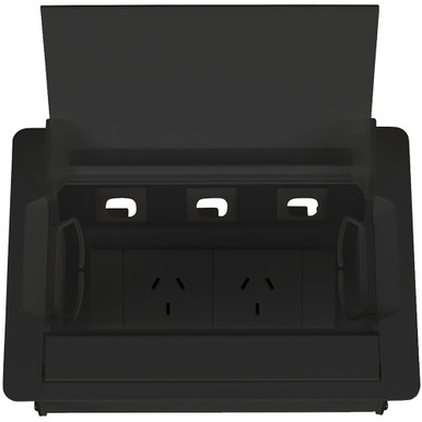 Rapidline Table Surface Mounted Service Box 2 GPO Black - Melbourne ...