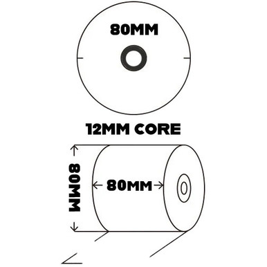 THERMAL PAPER ROLL 80MM X 80MM 12MM CORE FSC BPA FREE GUSSPAK RECEIPT ...