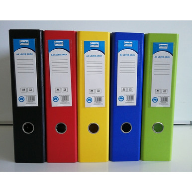 Premier A4 PVC Lever Arch Files Assorted Colours Heavy Duty 75mm, Each ...