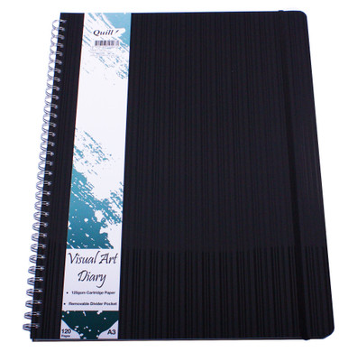 Quill Premium PP Visual Art Diary 125gsm A3 120 Pages - Black (10207 ...