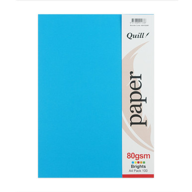 Quill Coloured Paper 80gsm A4 - Brights Assorted, Pack of 100 ...