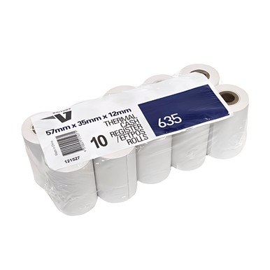 Victory Paper Thermal Roll 57 x 35 x 12mm 1 Ply, Pack of 10 (121527 ...