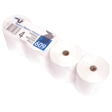 Victory Paper Thermal Roll 76 x 76 x 12mm 1 Ply, Pack of 4 (194923 ...